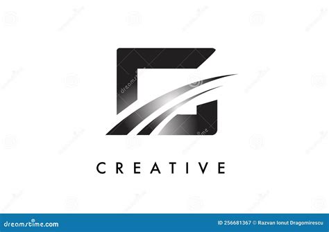 Letter C Logo Design Vector With Curved Swoosh Lines And Creative Look