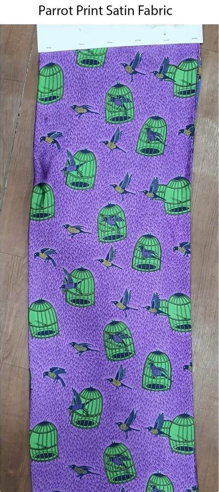 Parrot Print Satin Fabric At Rs 55meter Satin Fabrics In Surat Id