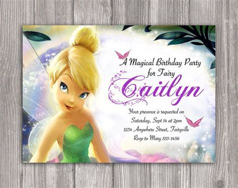 Tinkerbell Invitation For Birthday Party Tinker Bell Invite