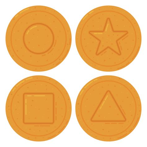 Set Of Korean Dalgona Candy Square Triangle Star And Circle Shape