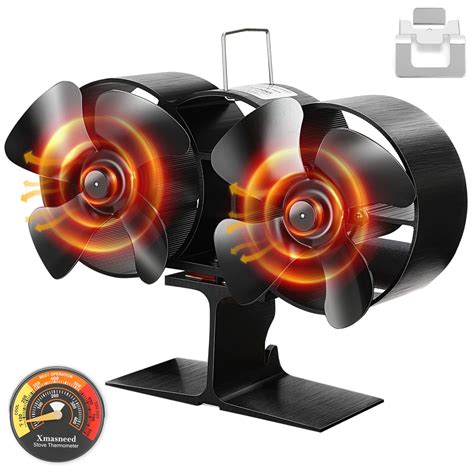Xmasneed Wood Stove Fan Heat Powered 8 Blade Wood Burning Stove Fan
