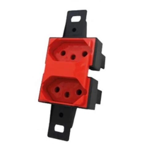 KIT TOMADA DUPLA P T A POSTOS PARA CONDULETE VERMELHO BLUX Elétrica Bichuette