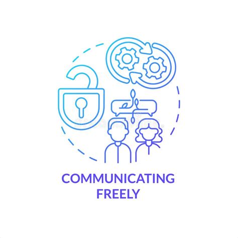 Communicating Freely In Workplace Blue Gradient Concept Icon Stock Vector Illustration Of