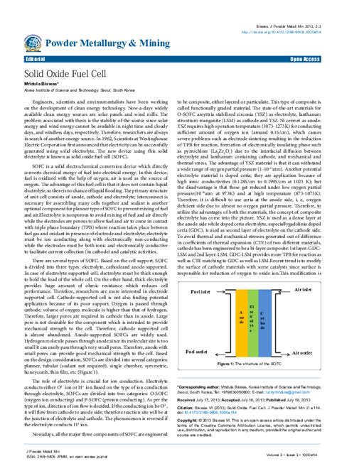 Pdf Solid Oxide Fuel Cell