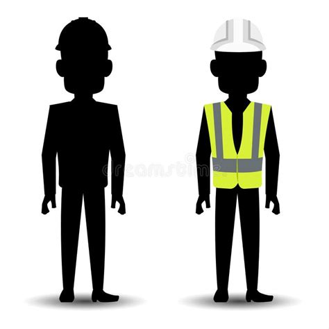Silhouette Of A Construction Worker Vector Illustration Stock