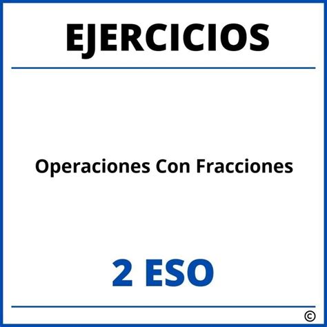 Ejercicios Operaciones Combinadas 2 Eso Pdf