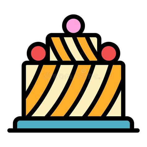 Contorno De Icono De Tarta Dulce Ilustración Del Vector Ilustración
