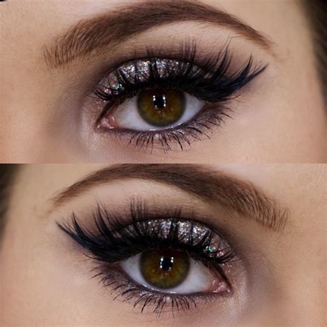 Silver Glitter Smokey Eye Makeup