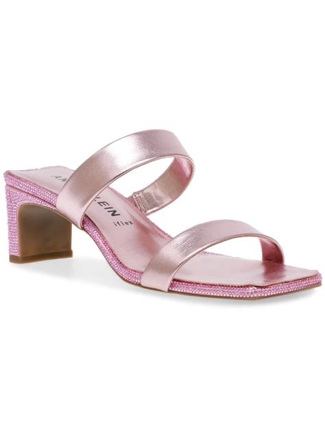 Anne Klein Womens Jaimie Embellished Slip On Mules