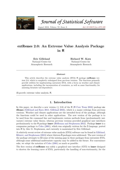 PDF ExtRemes 2 0 An Extreme Value Analysis Package In R