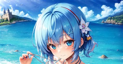水着 Aiイラスト リゼロのレムですの 青い水着ですの ラブリーパンチ（パロディ）のイラスト Pixiv