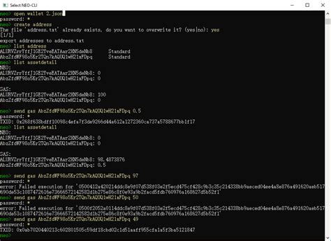 Transaction Failed When Multi Addresses In One Wallet Issue Neo Project Neo Github