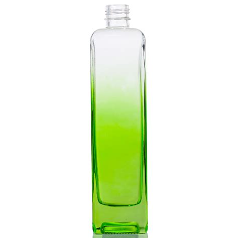 Green Gradient Square Glass Bottle Link Glass Bottle Manufacturer