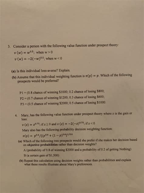 Solved 3 Consider A Person With The Following Value