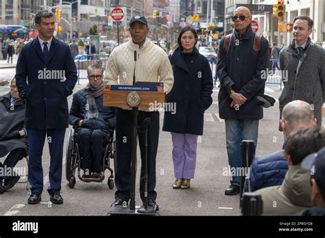 NEW YORK NEW YORK MARCH 12 New York City Mayor Eric Adams Speaks At A