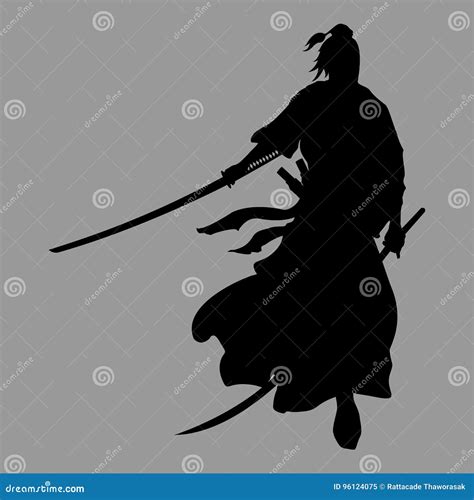 Samurai Silhouette Stock Illustration Illustration Of Ancient 96124075