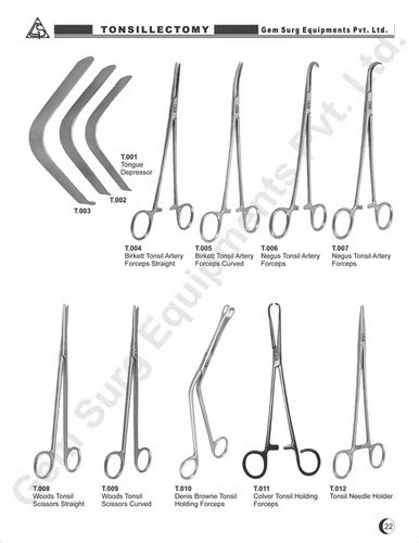 Stainless Steel Ent Instruments Tonsillectomy Material Grade