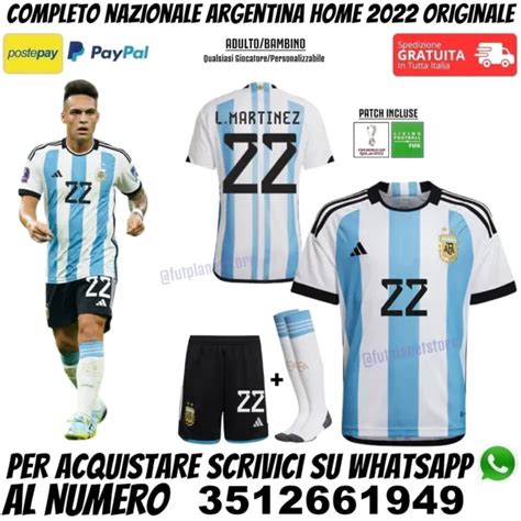 MAGLIA NAZIONALE ARGENTINA Lautaro Martinez 2022 Mondiale Originale