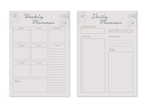 Planificateurs Minimalistes Modèle De Planificateur Quotidien