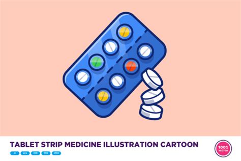 Tablet Strip Medicine Illustration Graphic By Catalyststuff · Creative Fabrica