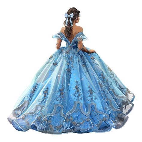 Quinceañera Princess Clipart Blue Princess Clipart Cinderella