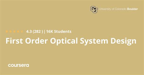 First Order Optical System Design Coursya