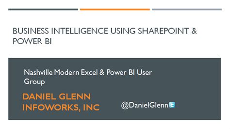 Sharepoint Dashboards Using Power Bi Nashville Excel And Power Bi User Group Daniel Glenn