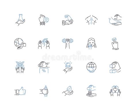 Language Proficiency Line Icons Collection Fluency Mastery