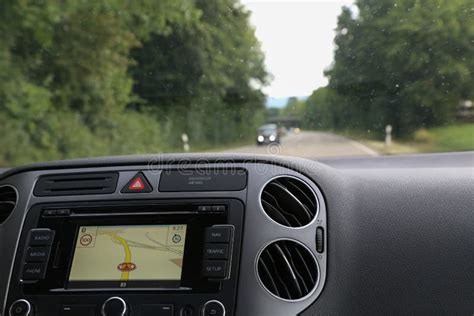 Close Up Of Gps Navigation System In Car Stock Photo Image Of Electronic Interior 124078460