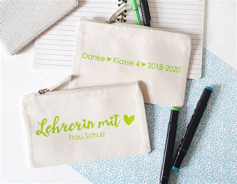 Abschiedsgeschenk Schule Namen Lehrerin Mit Herz Federtasche Geschenk