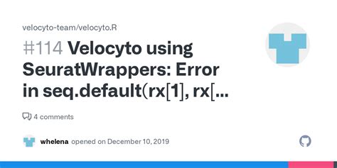 Velocyto Using SeuratWrappers Error In Seq Default Rx Rx Length Out Grid N From