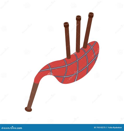 Scottish Bagpipe Icon Vector Illustration 125220238