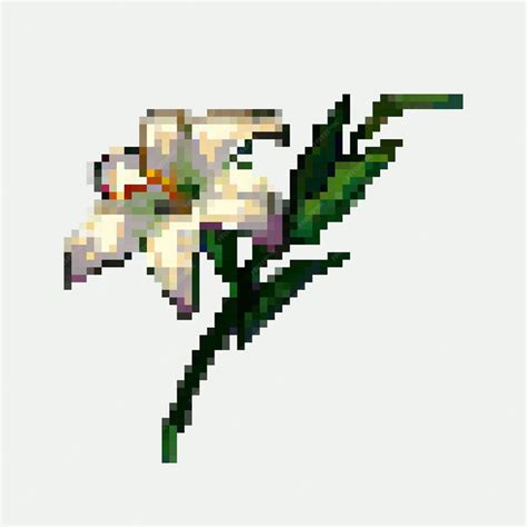Premium Vector Free Vector Flat Design Lily Flower Pixel Art