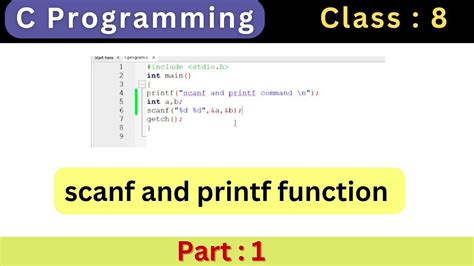 Scanf And Printf Function C Programming Coding Youtube