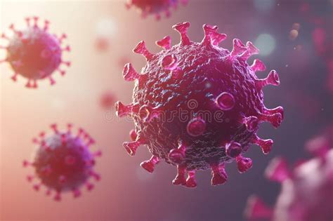 Microscopic View Of Virus Structure And Transmission Stock Illustration