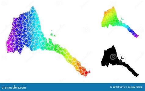 Eritrea Star Flag Eritrean Star Shape Flag Country National Banner Icon Symbol Vector Flat