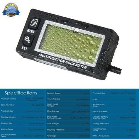 Tachometer Functional Digital Inductive Gasoline E Vicedeal