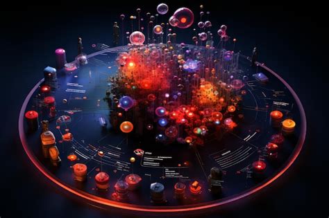 Futuristic Visualization Of A Complex Data Structure In 3D Premium AI