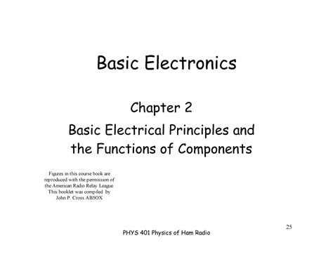 Basic Electronics 25 Basic Electronics Chapter 2 Basic Electrical