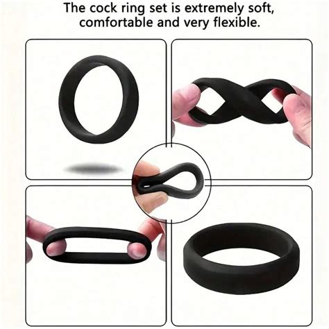 6 Piece Set Of Silicone Semen Locking Ring Penis Ring Scrotum