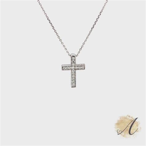 Beaded Edge Diamond Cross Amore Fine Jewelry