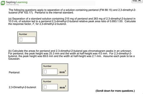 OneClass: a Sapling Learning macmillan learning The following questions apply to separation of a ...