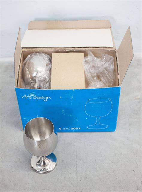 Amc Italy Stainless Steel Wine Glasses Art 2057 Set Of 6 Juki