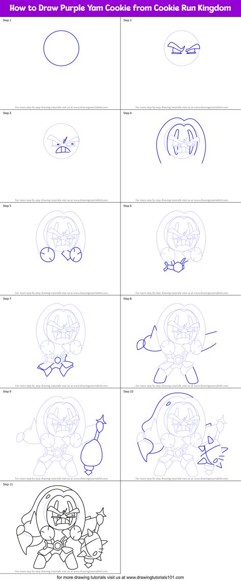 How To Draw Purple Yam Cookie From Cookie Run Kingdom Cookie Run