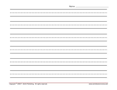 Fourth Grade Lined Paper