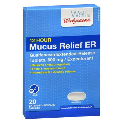 Walgreens 12 Hour Mucus Relief Er Tablets 600 Mg 1source