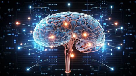 Digital Illustration Of Brain In Colour Background 3d Rendering Stock
