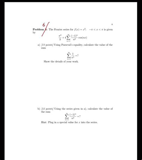 solved problem the fourier series for f x x âˆš2 is given by a 13