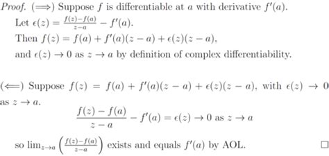A2 Ca Bookwork Ch0 Introduction Ch11 Complex Differentiability Flashcards Quizlet