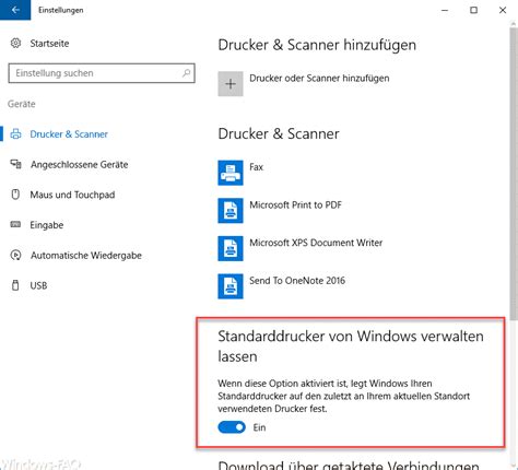 Windows 10 Standarddrucker Von Windows Automatisch Verwalten Lassen